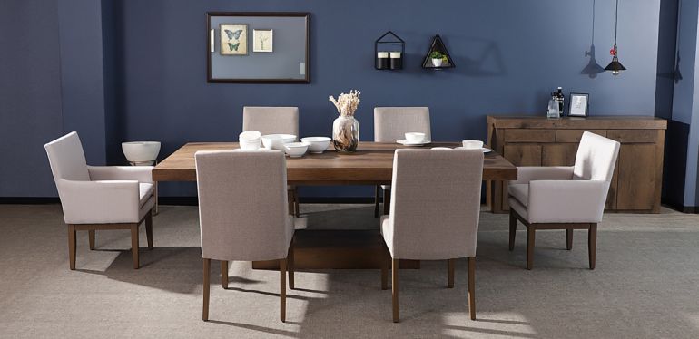 Comedor Rectangular Anka con 6 Sillones Capuchino.