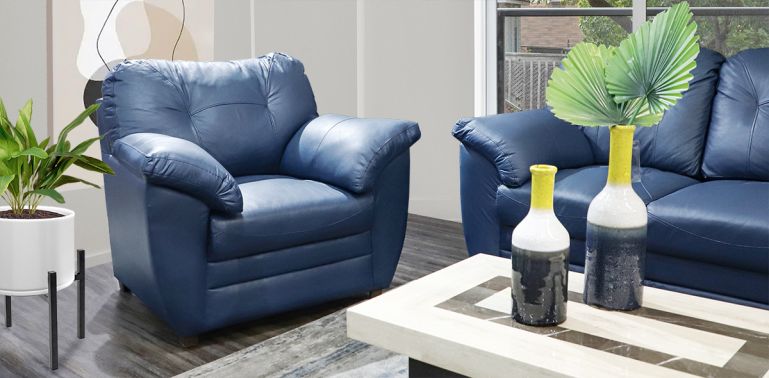 Sillón de Piel Derby Confort Azul